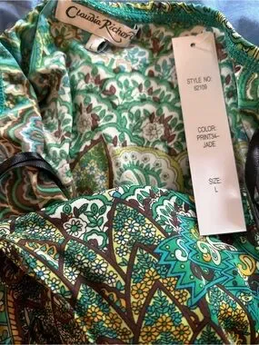 Claudia Richard | Dresses | Claudia Richard Green And Teal Patterned ...